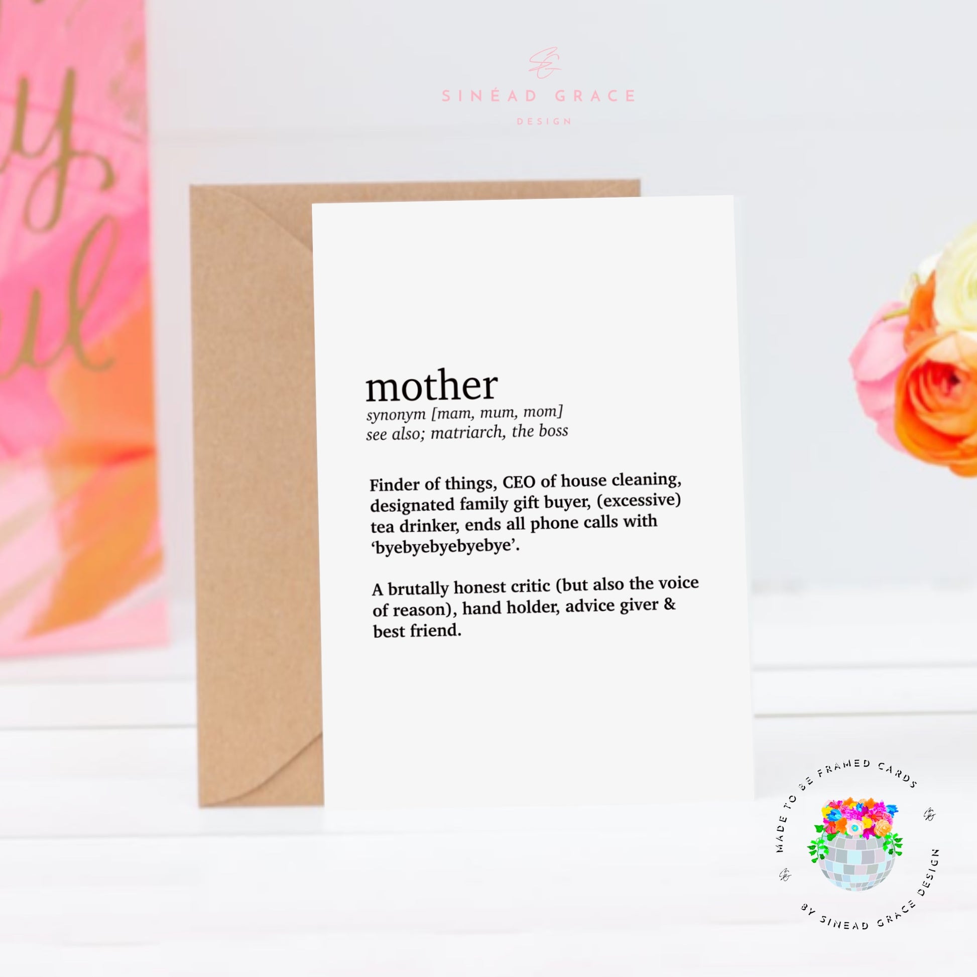 Mother Definition Card – Sinead Grace Design